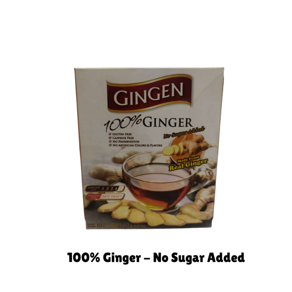 GINGEN GINGER Instant Powder 10 sachets BOX (No Sugar / Brown Sugar ...