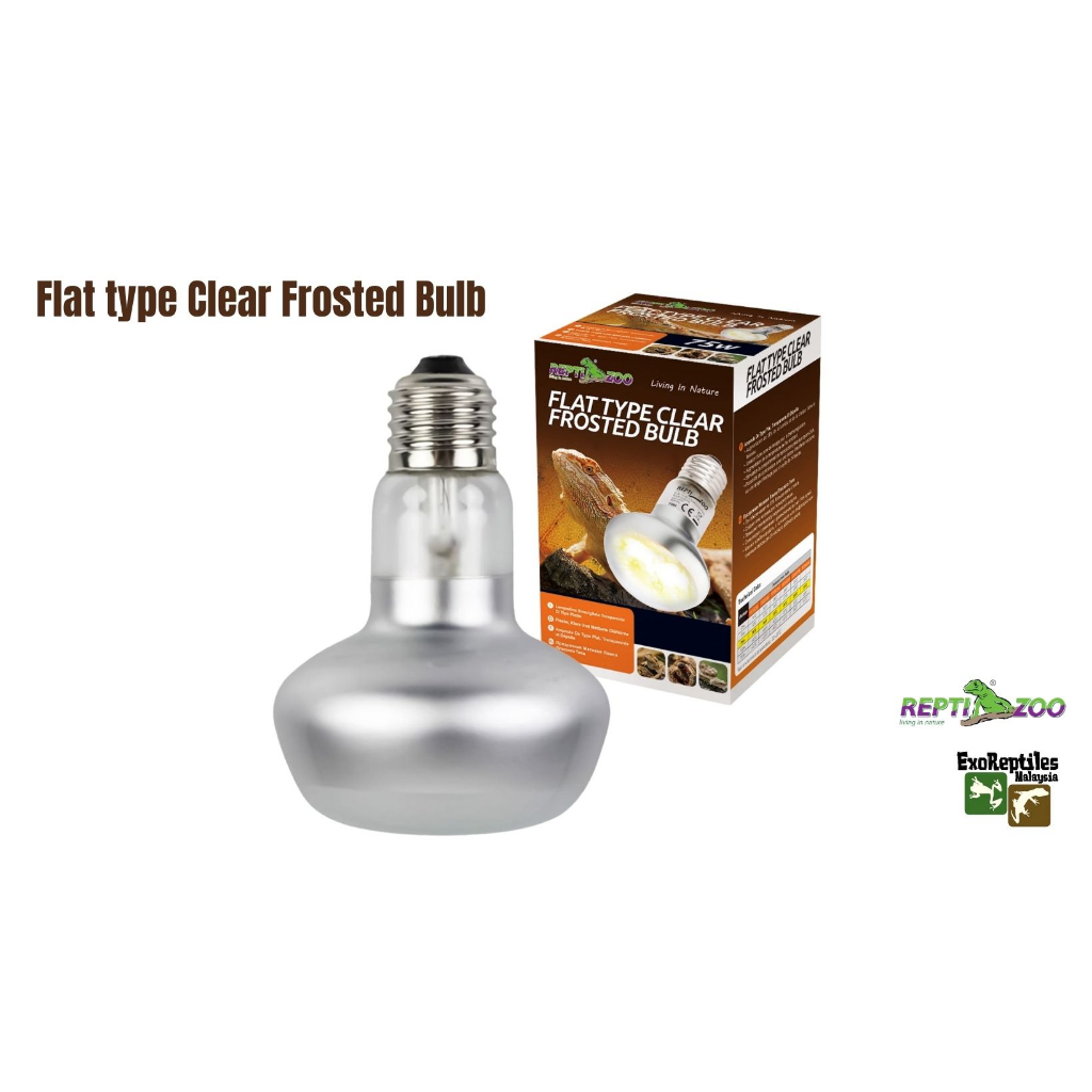 REPTI ZOO FLAT TYPE CLEAR FROSTED HEAT BULB 50W | Shopee Philippines