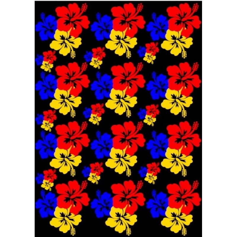 STICKER IRON ON BUNGA RAYA MERDEKA 3 WARNA BERBALOI FULL DESIGN ...