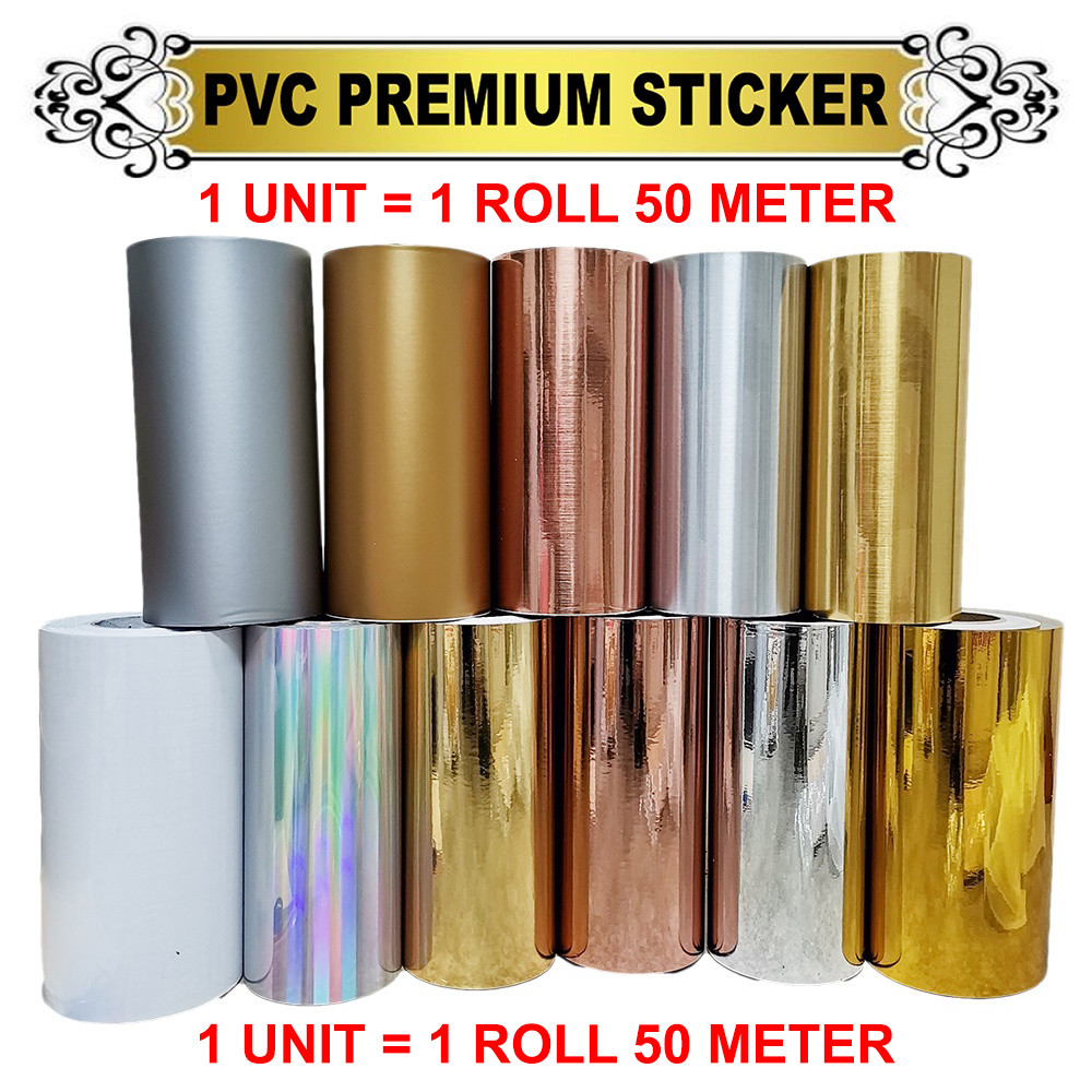 1 ROLL PVC PREMIUM CHROME STICKER PELEKAT BELON PVC WATERPROOF VINYL ...