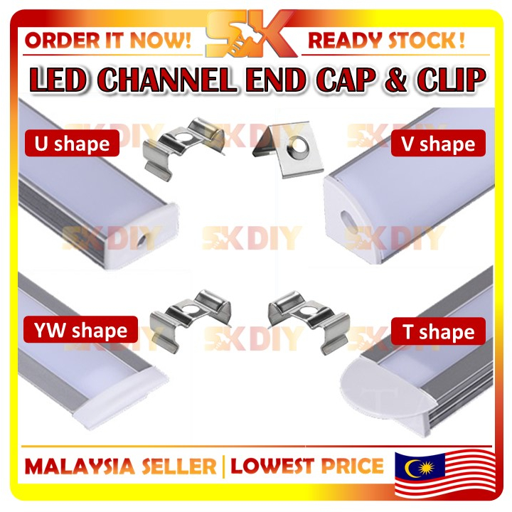 End Cap & Clip Bracket LED Channel Clip LED Aluminium Casing Profile ...