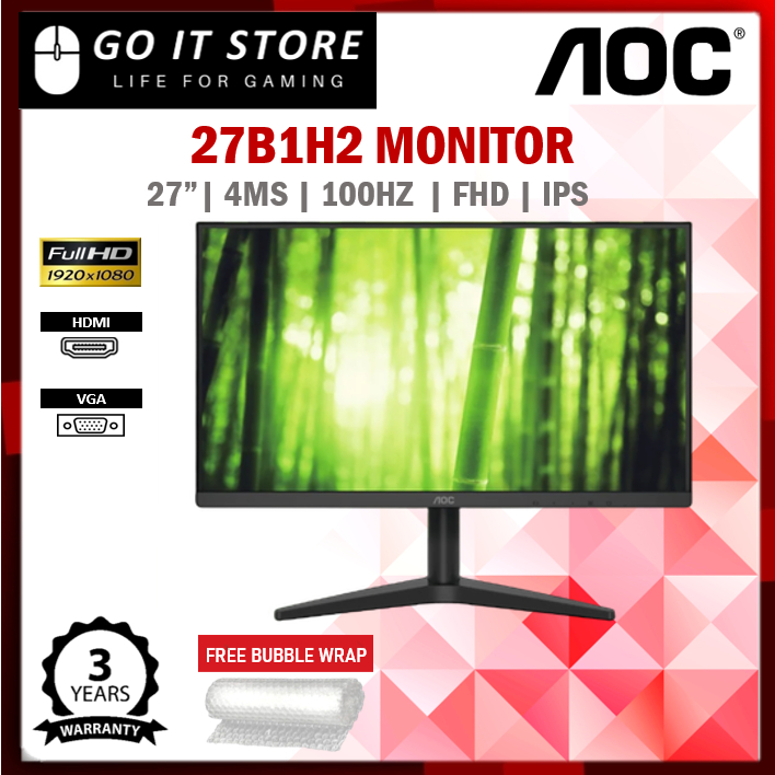 AOC 27" 27B1H2 IPS 100Hz 4ms FHD IPS Adaptive Sync Ultra Slim Flat ...