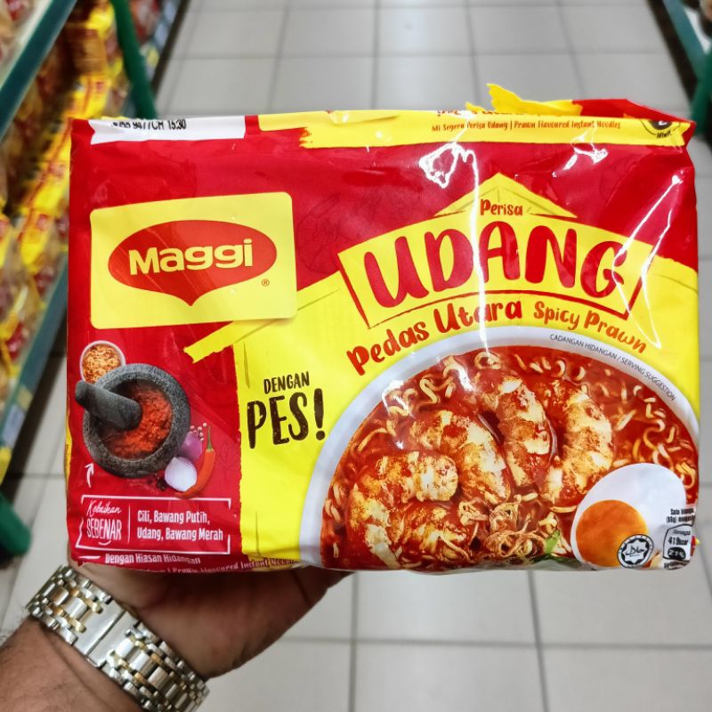 Maggi Spicy Prawn Instant Noodles Northern Spicy Shrimp Flavor 5 pkt X ...