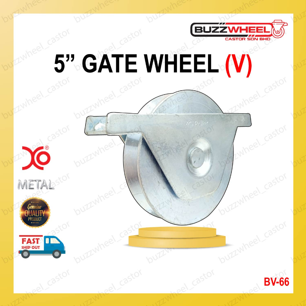 5" BV-66 (125MM X 25MM V-GROOVE) METAL GATE ROLLER/ WHEEL/ RODA PAGAR ...