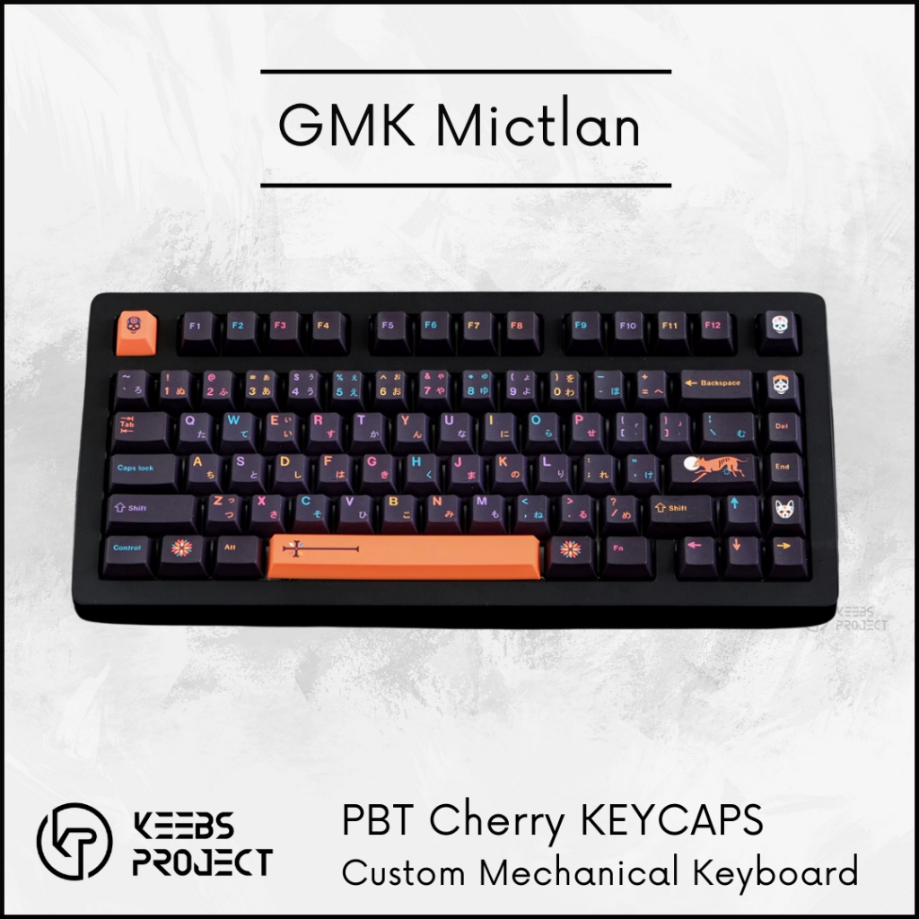 GMK Mictlan PBT keycaps 129 keys Dye-Sub Black keycaps for Mechanical ...