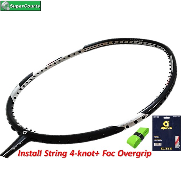 【Install String Elite III 4 knot+Foc Overgrip】Apacs Lethal 10 Badminton ...