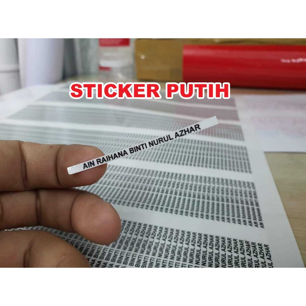 STICKER NAMA SEKOLAH (PUTIH/TRANSPARENT) | Shopee Philippines