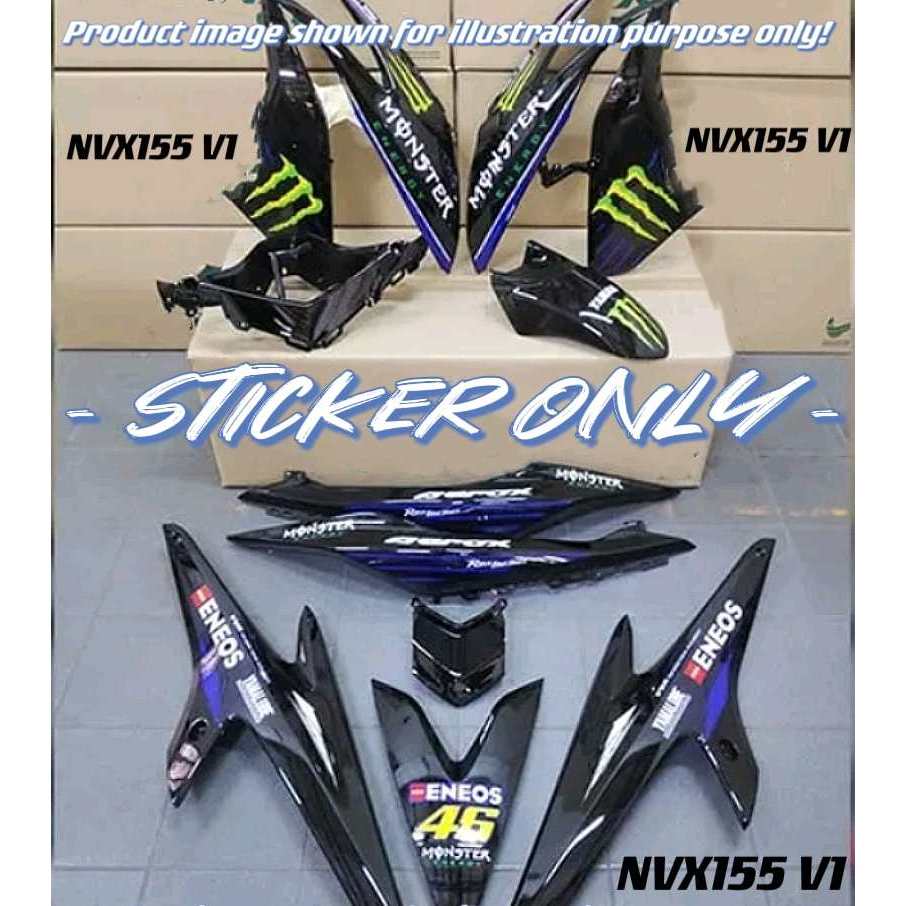 NVX 155 V1 AEROX 155 Monster Limited Edition Body Cover Stripe Sticker ...