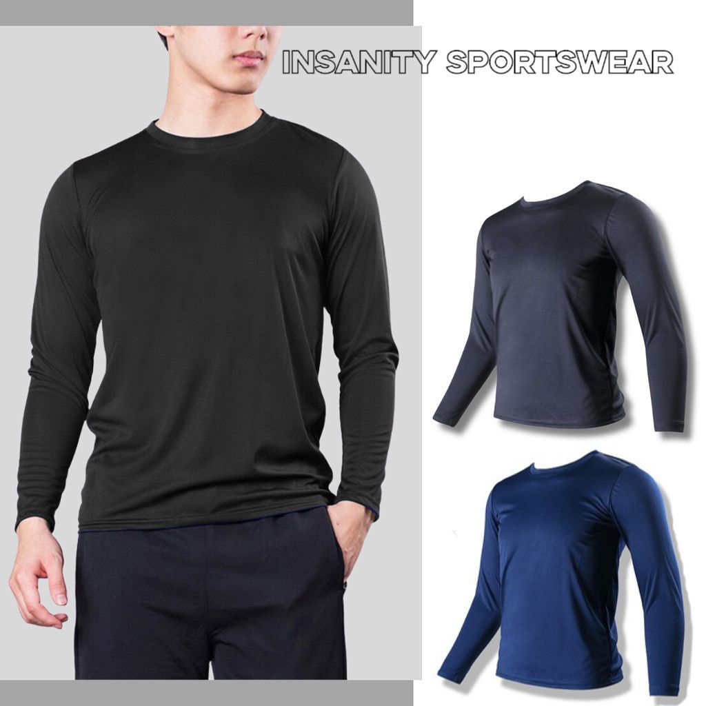 Microfiber Unisex Long Sleeve DRI-FIT Sport Casual Gym Running Training ...