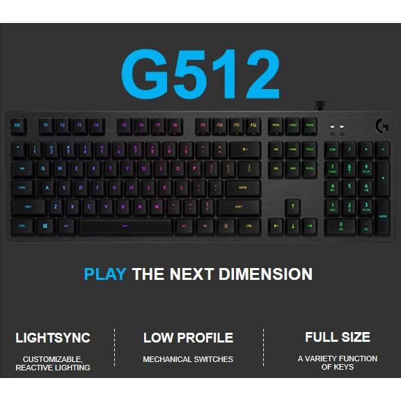 Logitech G512 LIGHTSYNC RGB Mechnical Gaming Keyboard ( GX Brown ...