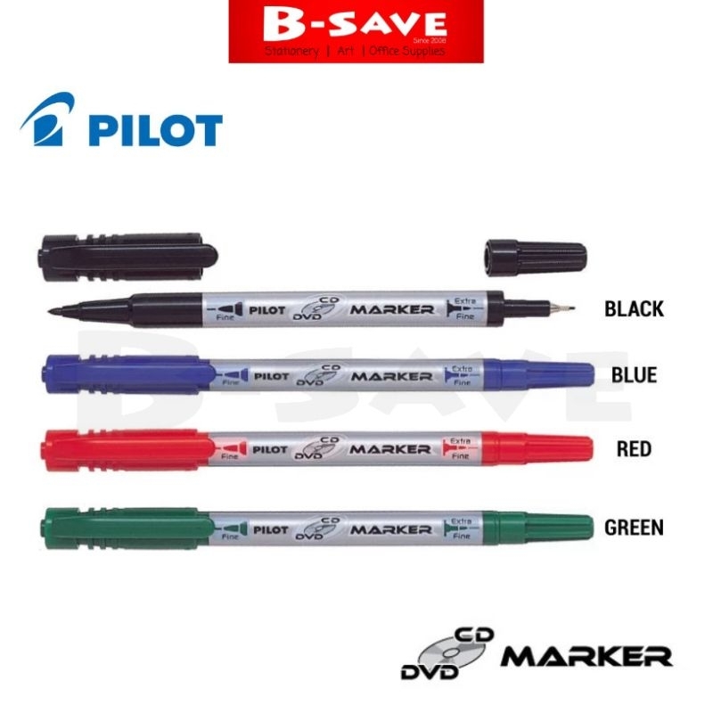 Pilot CD DVD Twin Head Permanent Marker Fine/Extra Fine Water Assistant ...