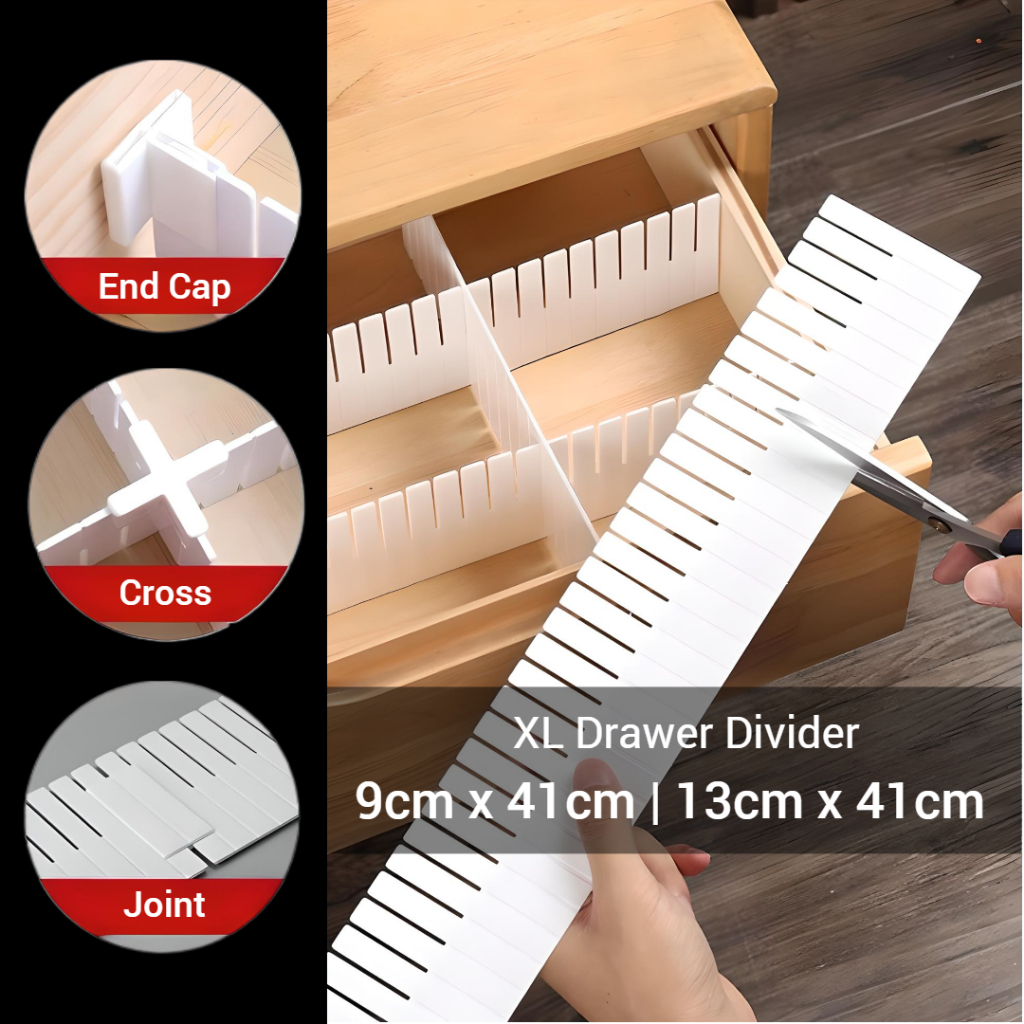 [Xhome] 9cm/13cm x 41cm Big XL Drawer Divider, Adjustable Drawer ...