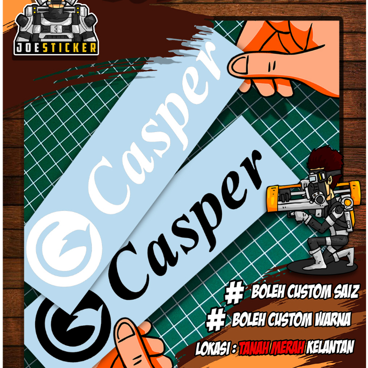 CASPER STICKER WITHOUT BACKGROUND. THERE ARE VARIOUS SIZES CHOICES ...