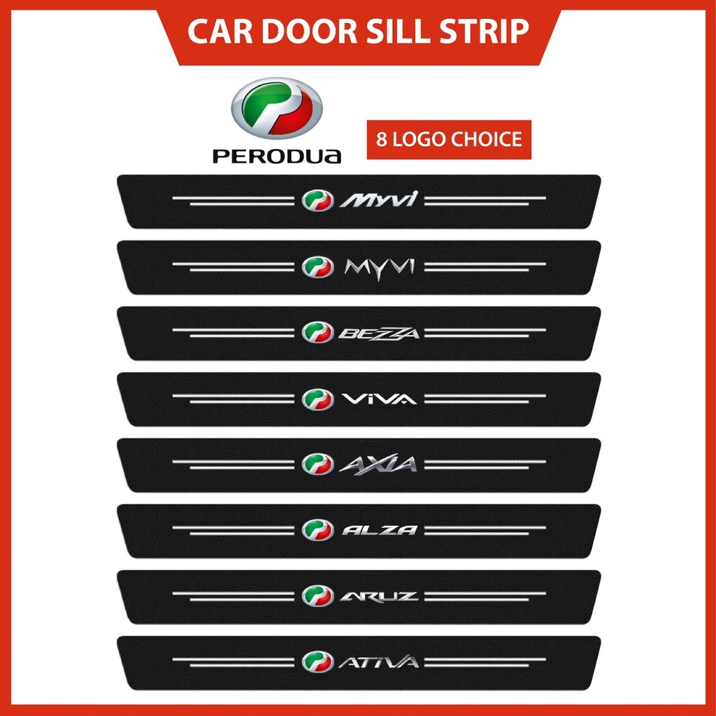 Perodua Logo Car Door Step Sill Sticker Front Rear Bonnet Anti Scratch ...