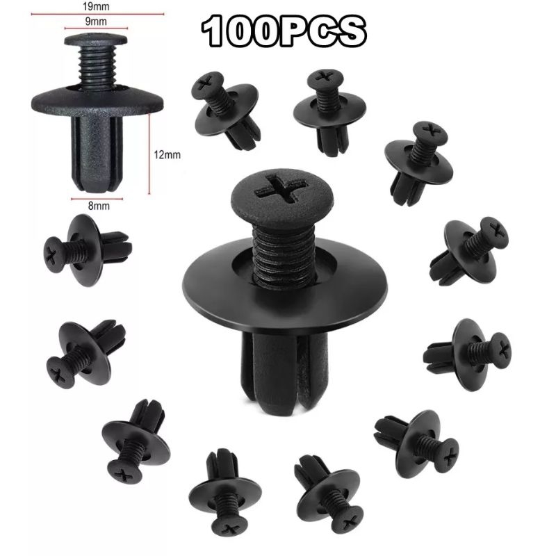 100 PCS Clip car rivet bumper fender plastic trim fastener Retainer ...