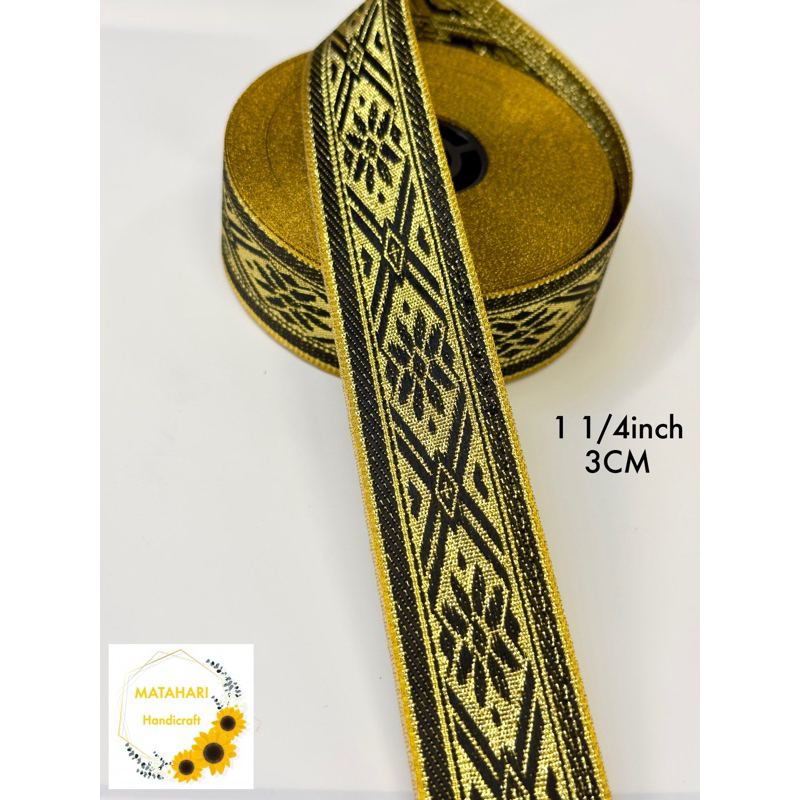 (1 Meter)1 1/2”/1 1/4”/ 2”/2.1/2” Reben Songket /Reben Konvo/Jubah ...