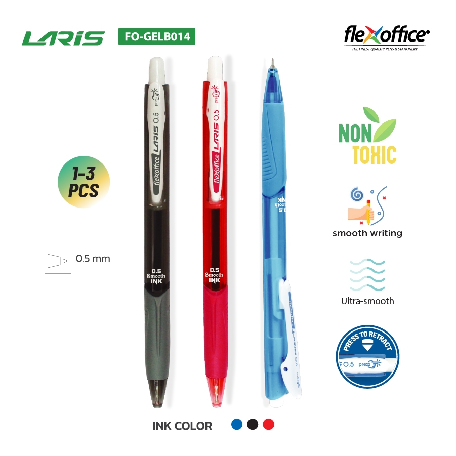 FlexOffice Laris 0.5 Auto Retractable Ball-Pen - Blue/Black/Red (1 Pc ...