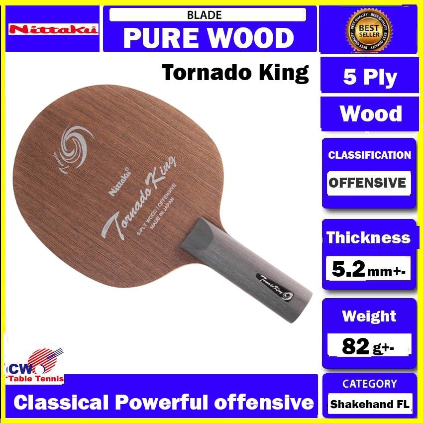 Nittaku Tornado King classic 5 ply construction which is typical for ...