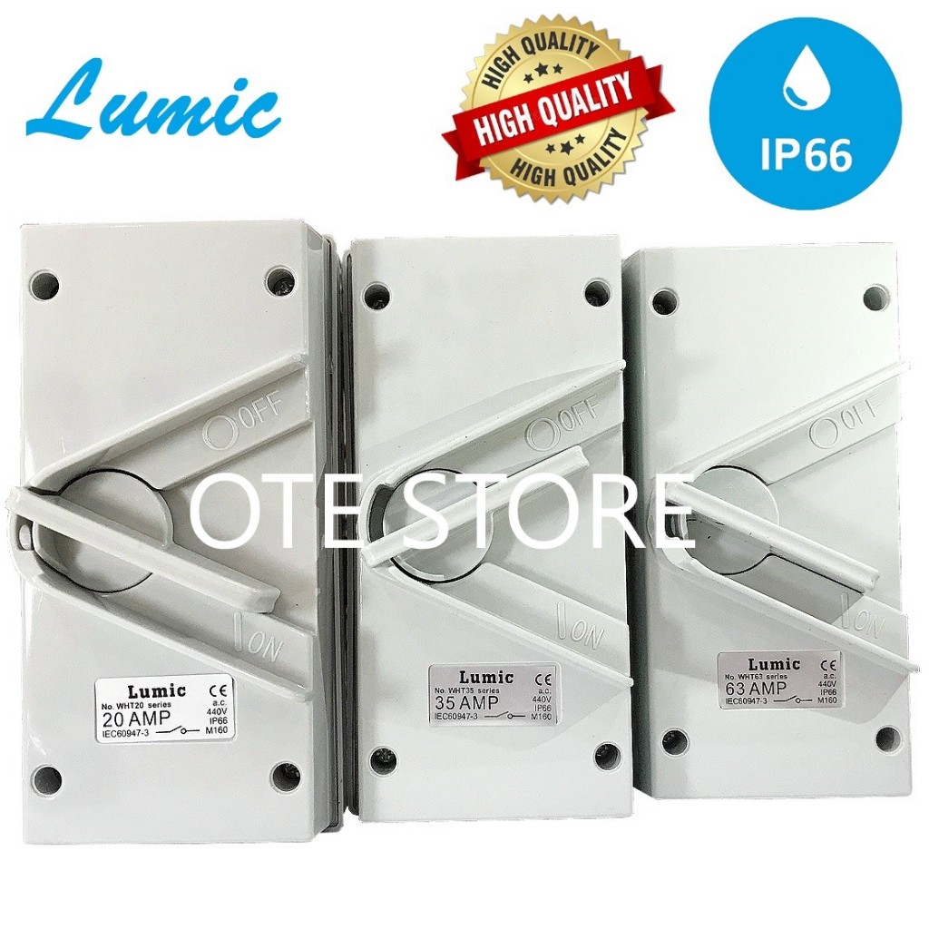 LUMIC WHT TPN 3POLE IP66 WEATHER PROOF ISOLATOR WITH BOX (20A / 35A ...