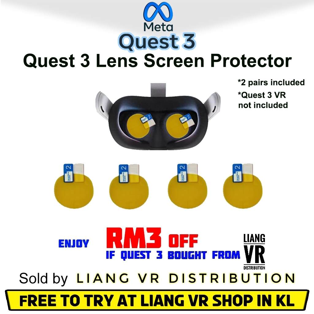 Meta Quest 3 VR Lens Screen Protector, 4 pieces (Protect Quest 3 VR ...