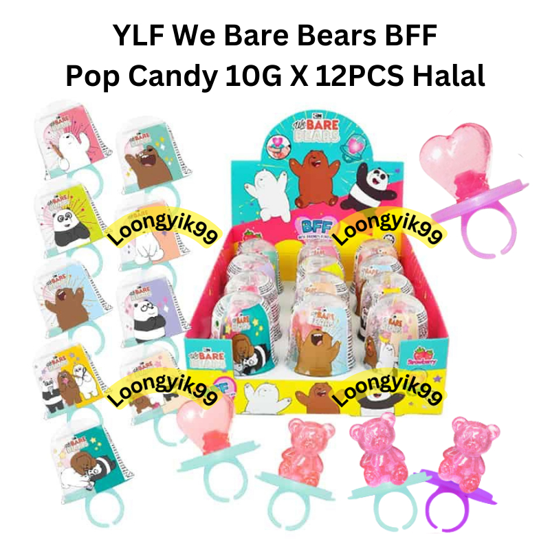 YLF We Bare Bears BFF Pop Candy 10G X 12PCS Halal | Shopee Philippines
