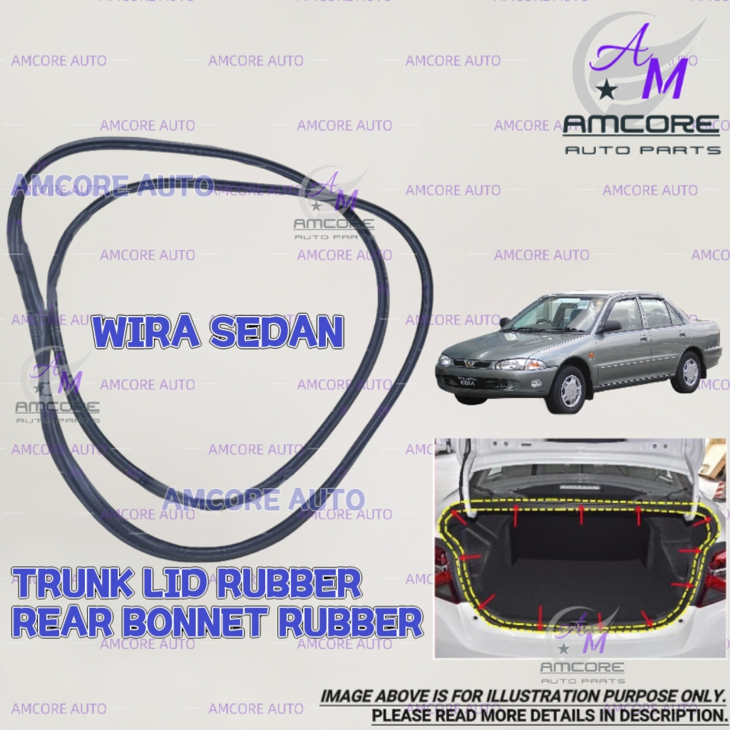 PROTON WIRA (SEDAN) - TRUNK LID RUBBER / REAR BONNET RUBBER / BOOT ...