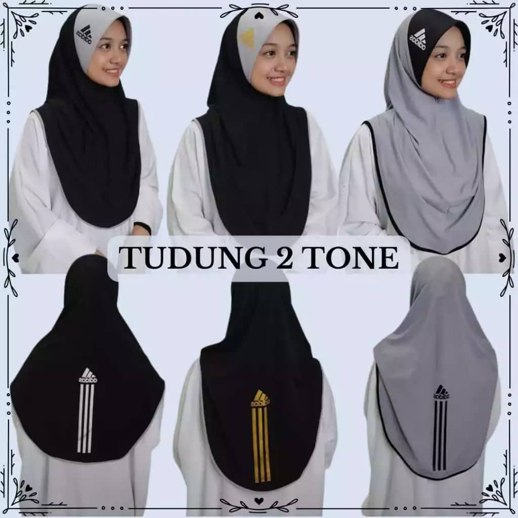 Adidas 2 TONE PIPING HIJAB SPORT (2 TONE PIPING HIJAB ADIDAS LOGO) Basic | Shopee Philippines