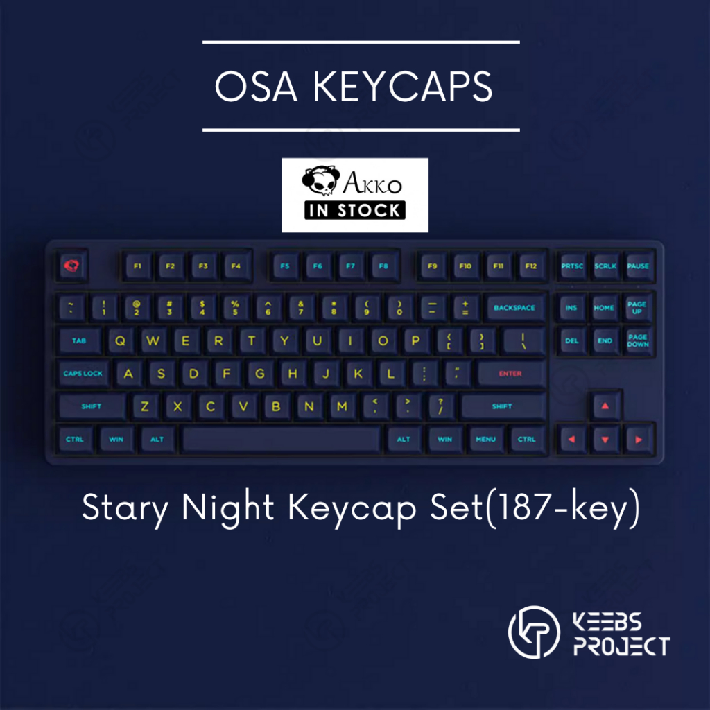 AKKO OSA Double Shot Keycaps Stary Night Neon Keycaps Keebs Project ...