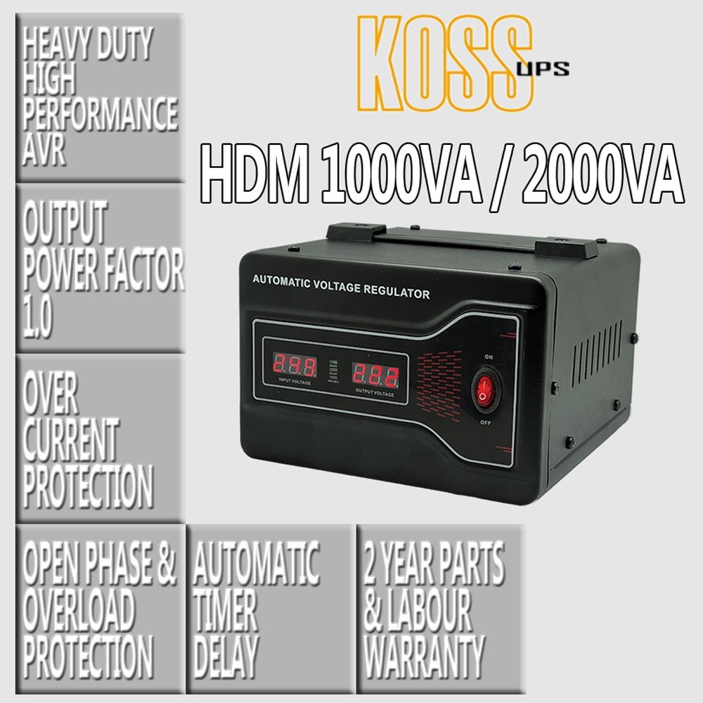 KOSS 1000VA 2000VA 3000VA HEAVY DUTY HIGH PERFORMANCE RELAY AVR AUTO ...