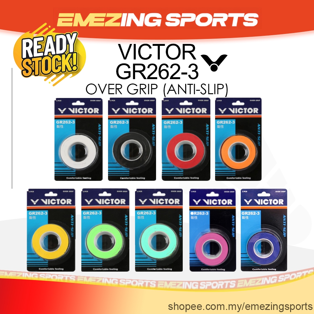 Victor GR262-3 Badminton Overgrip - 3 IN 1 PACK - Anti-Slip Over Grip ...