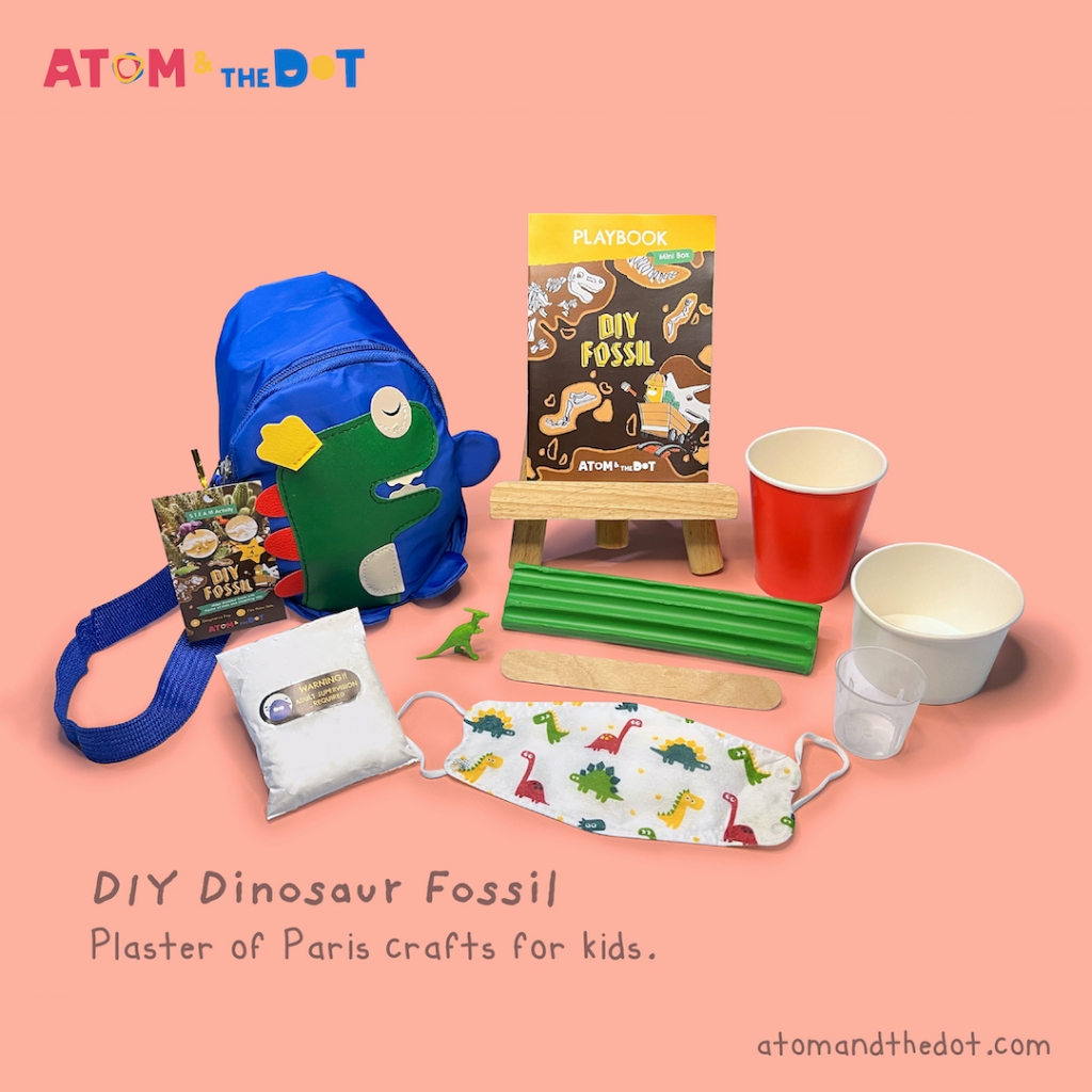 DIY Dinosaur Fossil with Dino Sling Bag, Plaster of Paris Craft for ...