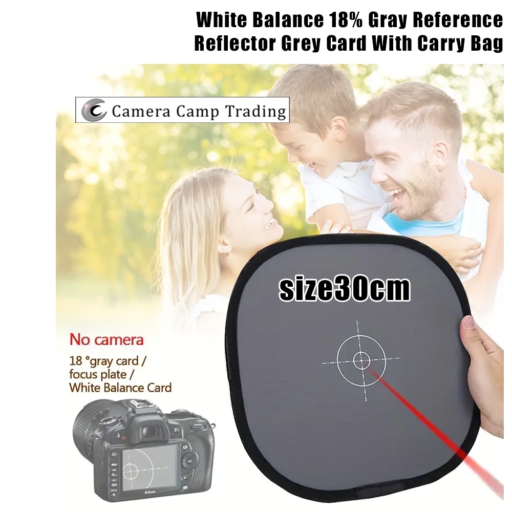 30cm 18% Gray White Balance Reference Card with Bag Photography ...