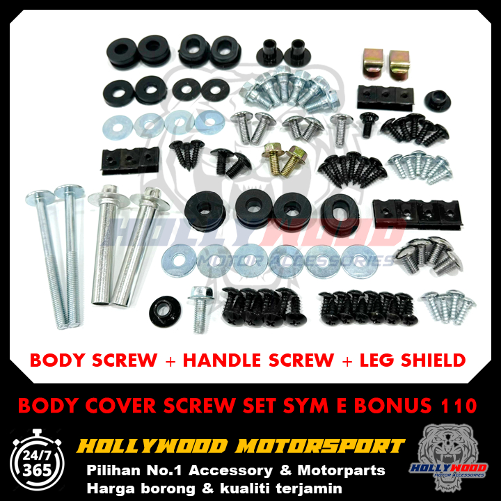 SKRU BODY COVER SCREW COMPLETE SET SYM E BONUS 110 | Shopee Philippines