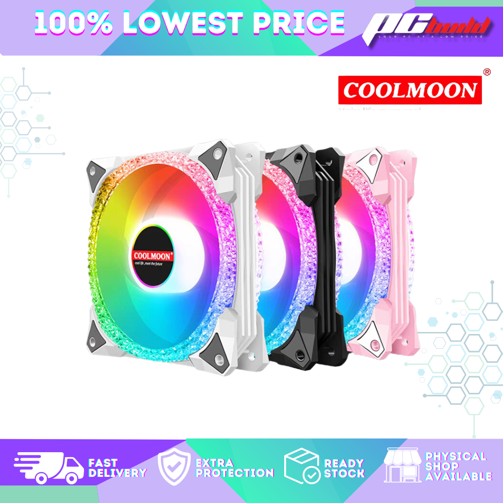 COOLMOON MAGIC DIAMOND FANS With ARGB Remote Controller & Music Sensor ...