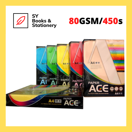 Ace Ultimate Fine Colour A4 Paper 80gsm 450 Sheets / Keras Warna 80gsm ...