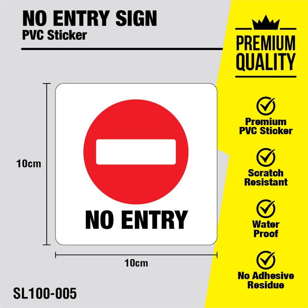Signage for No Entry / Dilarang Masuk (10cm x 10cm) | Shopee Philippines