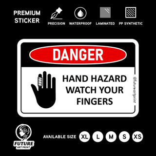 Warning Hand Hazard Watch Your Fingers. Sharp Object Cut Hand Finger ...