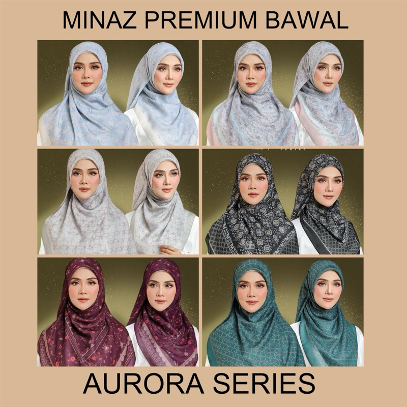 Minaz New Hijab Collection - AURORA SERIES (Tudung Bawal Premium ...