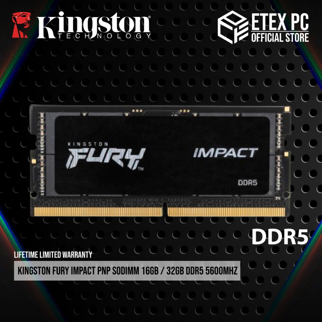 Kingston Fury Impact Pnp Sodimm 16GB / 32GB DDR5 5600MHZ CL40 Memory Ram ( Laptop Ram ) | Shopee ...
