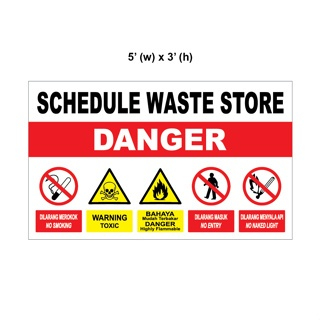 Schedule Waste Store /Danger Warning Toxic Bahaya Sign Safety Signage ...