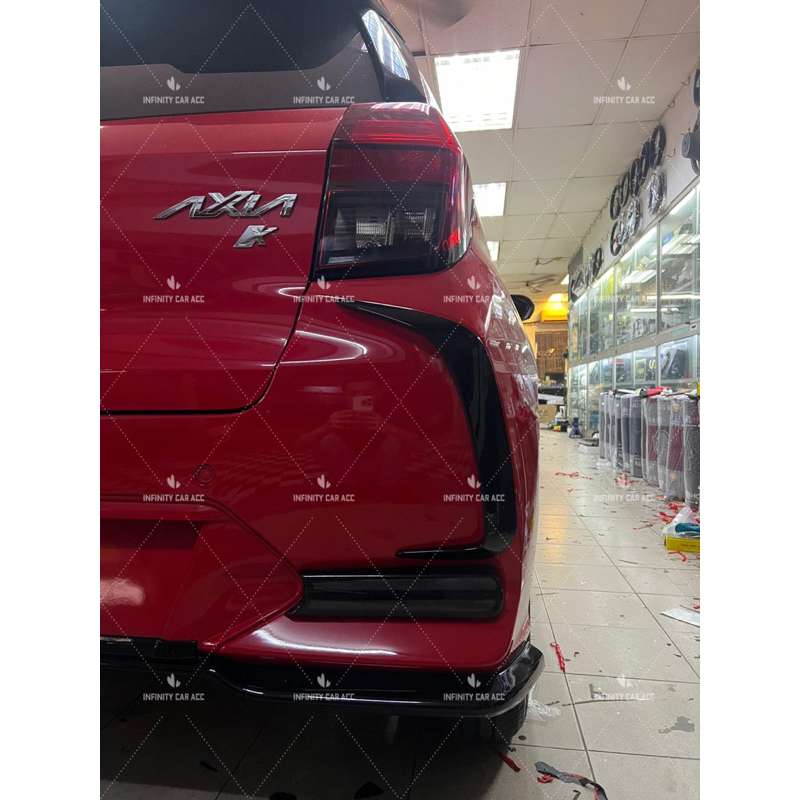 Perodua Axia 2023 2024 Rear Bumper Canard Glossy Black | Shopee Philippines