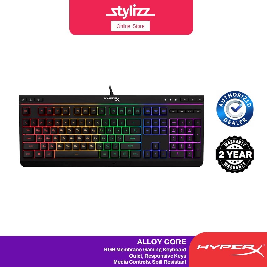 Hyperx Alloy Core Rgb Membrane Gaming Keyboard Quiet Responsive Keys