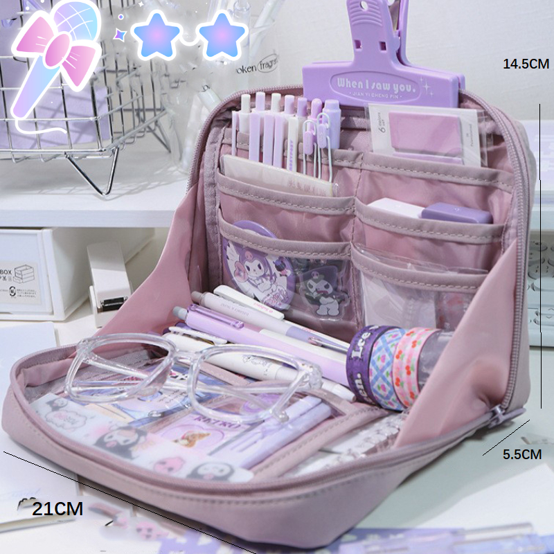 Pencil Case Large Capacity Aesthetic Standable Student pencil box ins ...