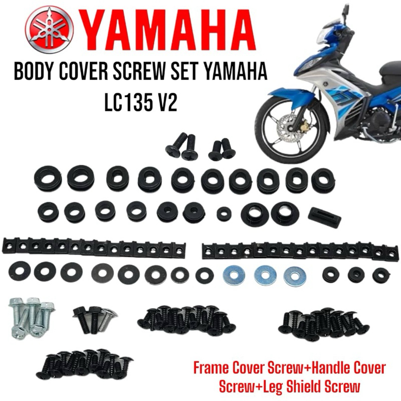Screw cover set skru body (KW) 55C YAMAHA LC135 V2 135LC V3 LC 135 v2 v3 v4 v5 v6 v7 | Shopee ...