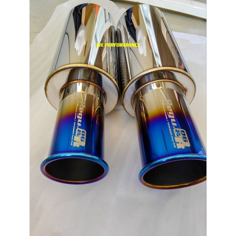 REGU 06 & R Kakimoto Sport Muffler S Flow Exhaust Titanium Colour Tip 3 ...
