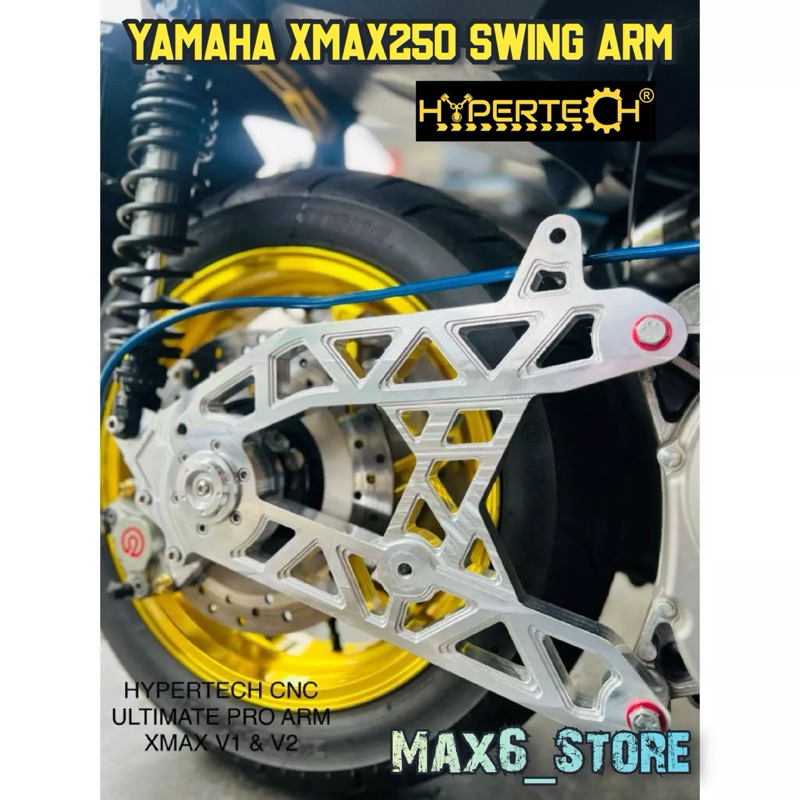 YAMAHA XMAX250 XMAX300 V1 V2 HYPERTECH CNC ULTIMATE PRO ARM XMAX SILVER ...