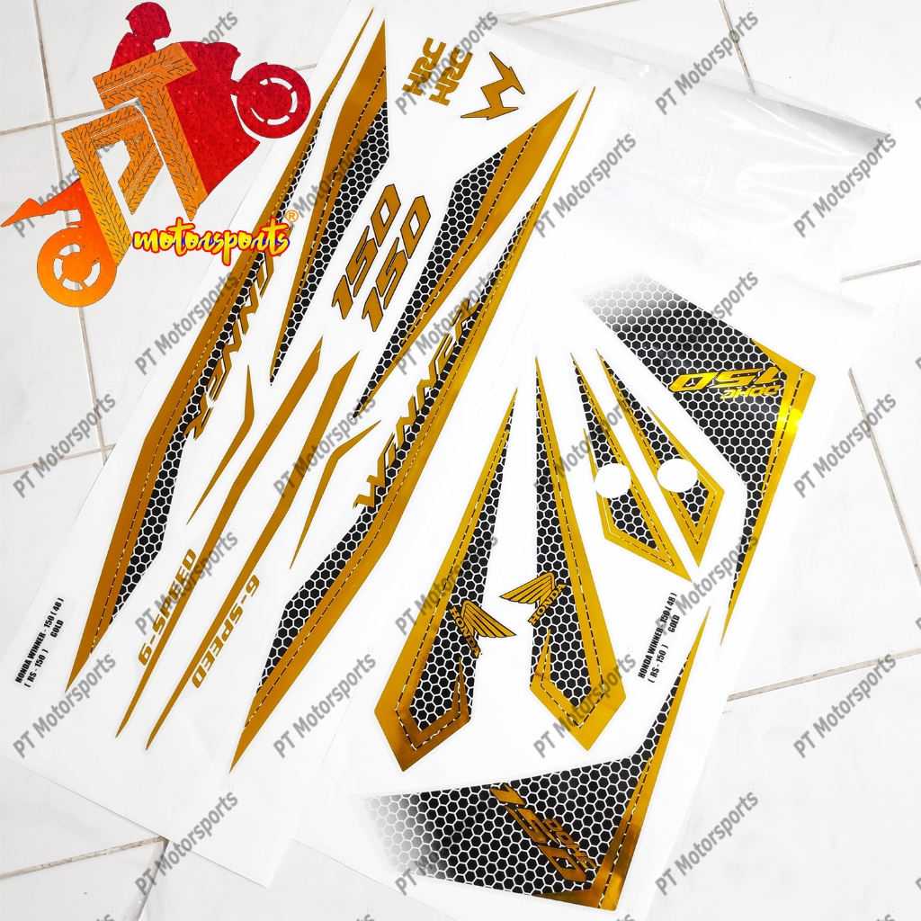 Rs 150 Rs150 Body Stripe Sticker Vitenam Winner HRC Transparent Gold ...