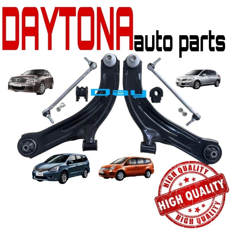 COMBO SET NISSAN LIVINA LATIO SYLPHY G11 FRONT LOWER ARM, ABSORBER LINK ...
