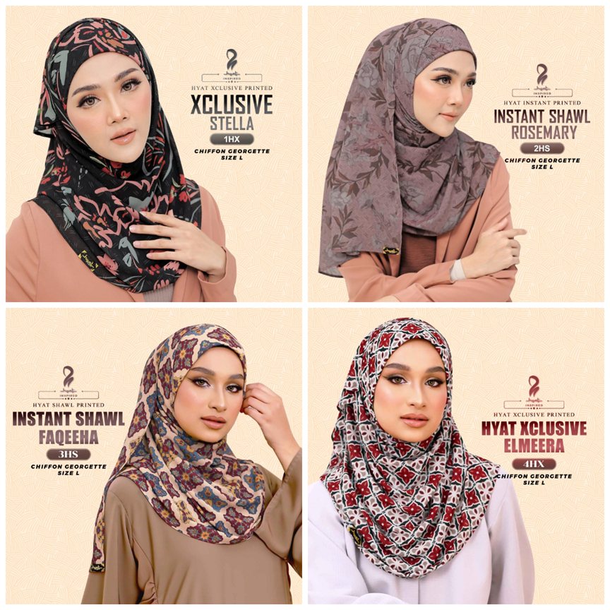 - Premium Quality Hyat Hijab Inspired Stella, Faqeeha & Elmeera Collection (1-4H*) | Shopee ...