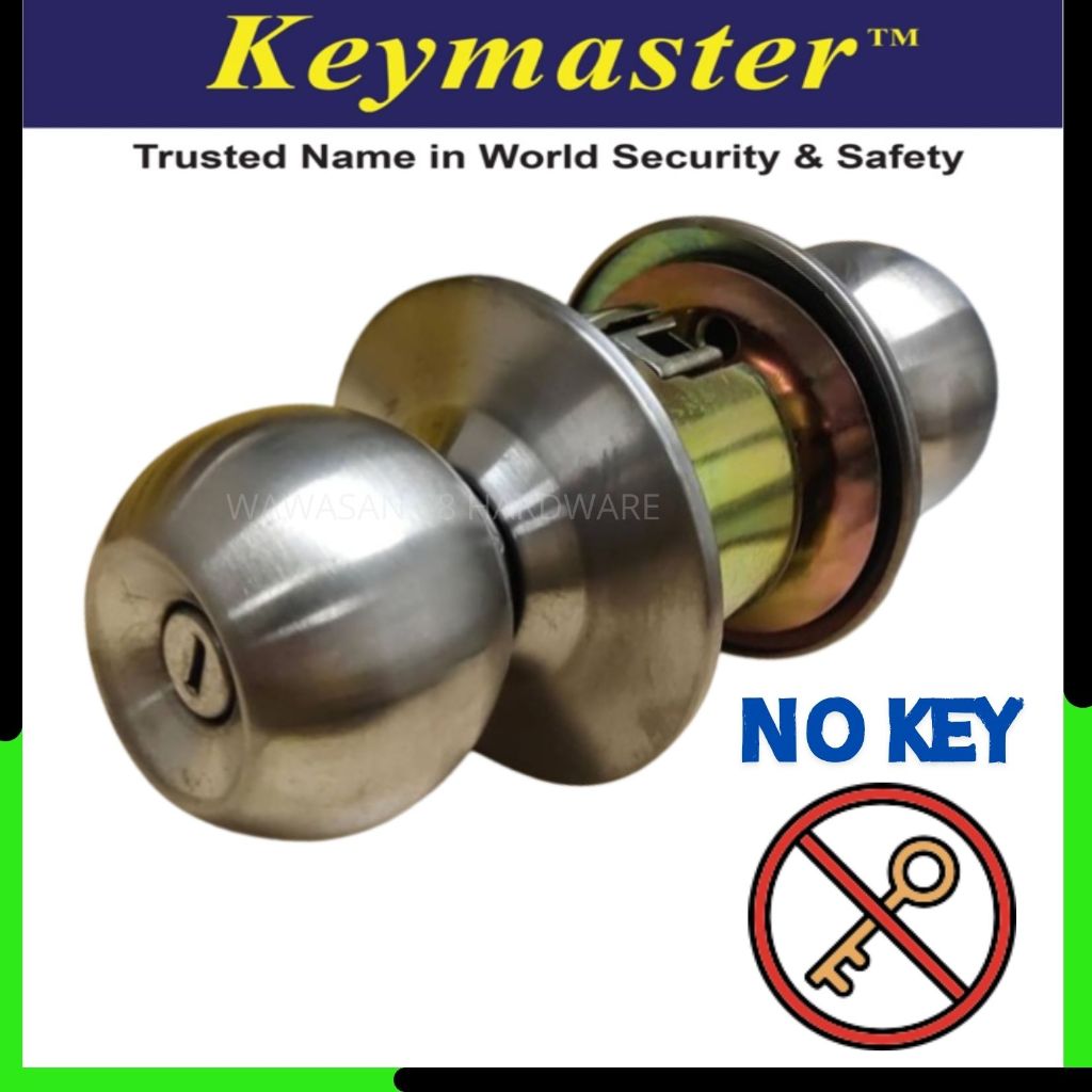KEYMASTER S/S Keyless Cylindrical Lock No Key Bathroom Toilet Door Lock ...